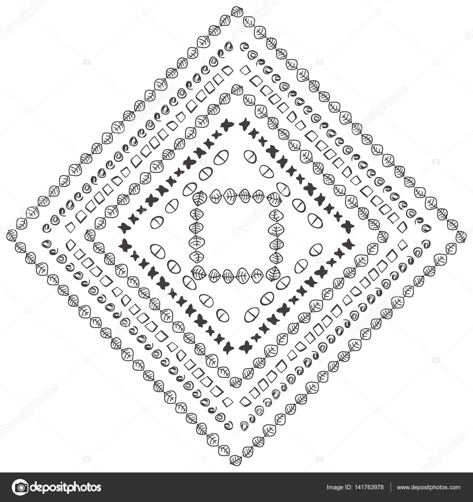 Hand drawn boho style frame Stock Vector by ©SomStock 141763978