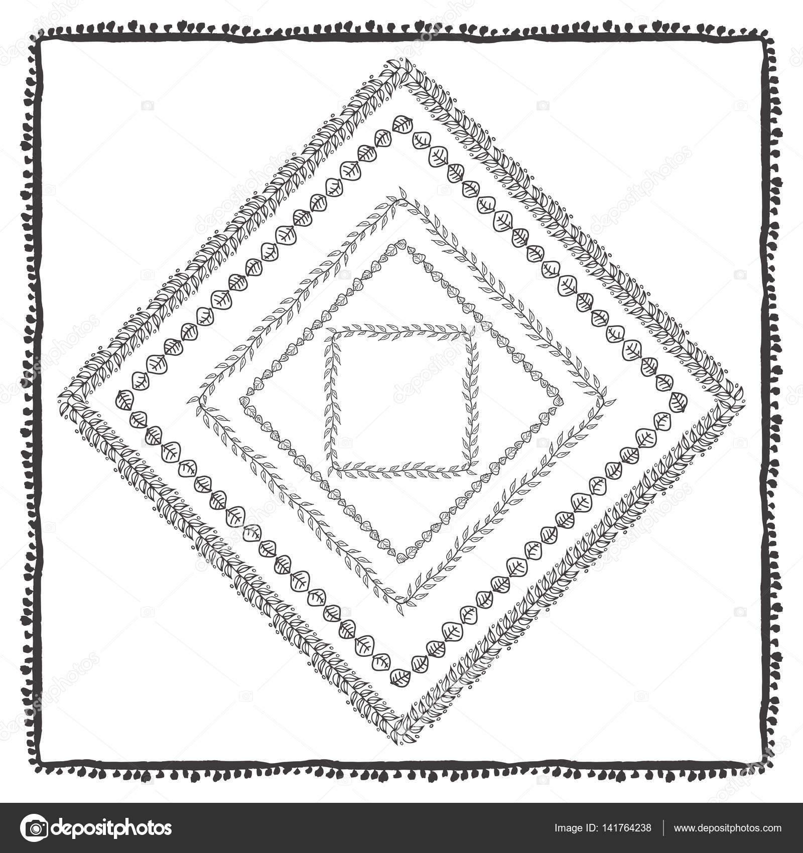 Hand drawn boho style frame Stock Vector by ©SomStock 141764238