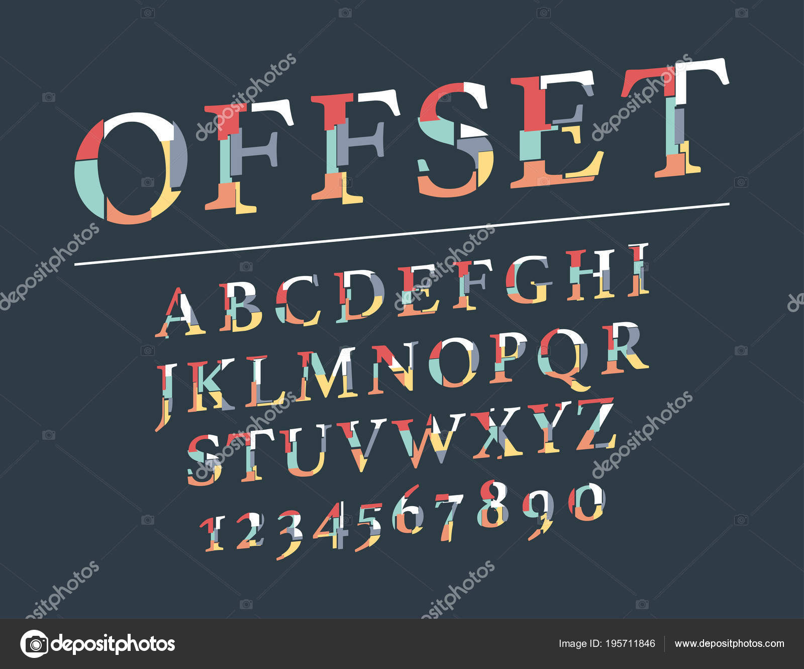 Modern offset alphabet. Stock Vector Image by ©SomStock #195711846