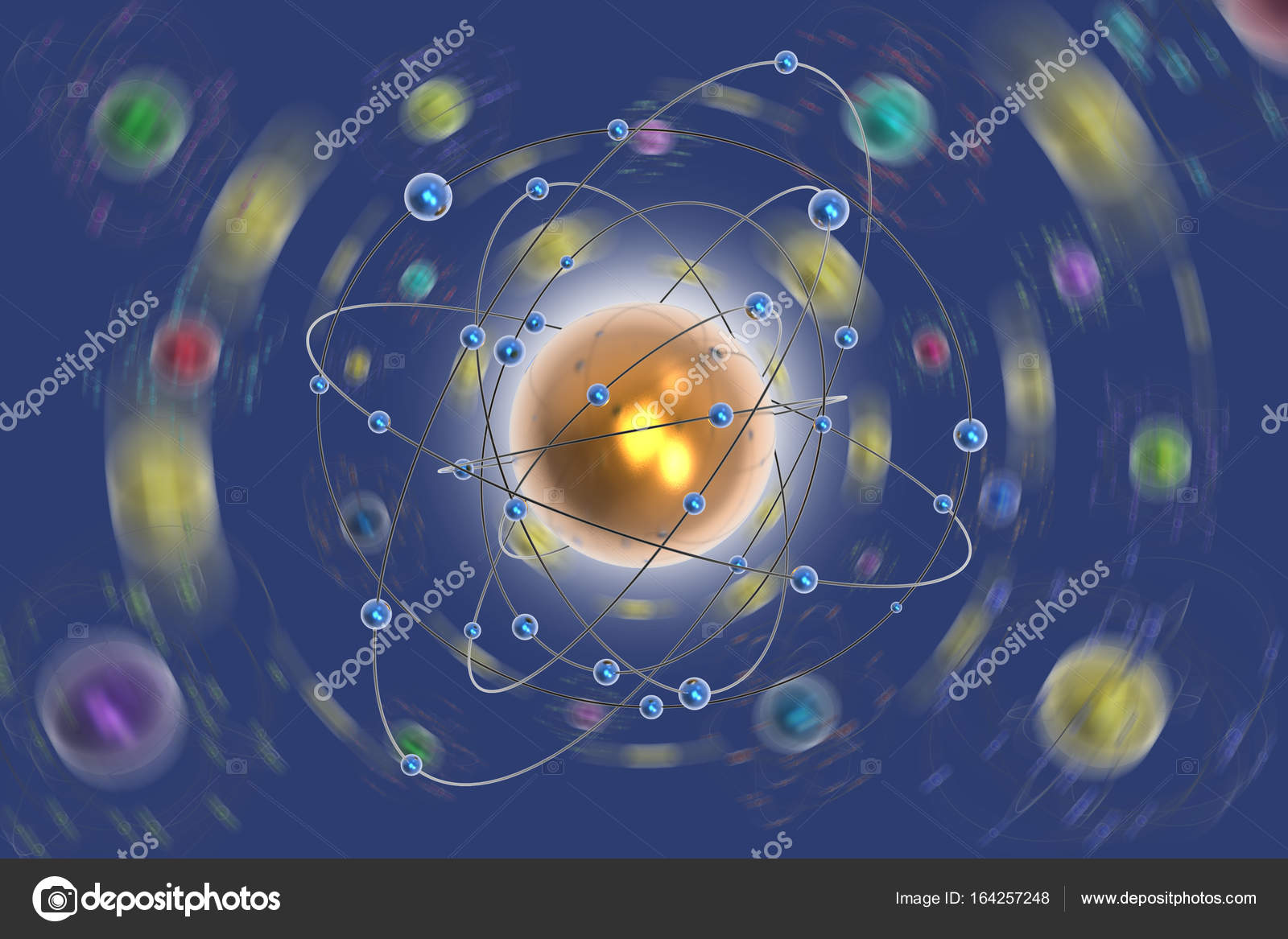 Space atoms planets blue background Stock Photo by ©massimo1g 164257248