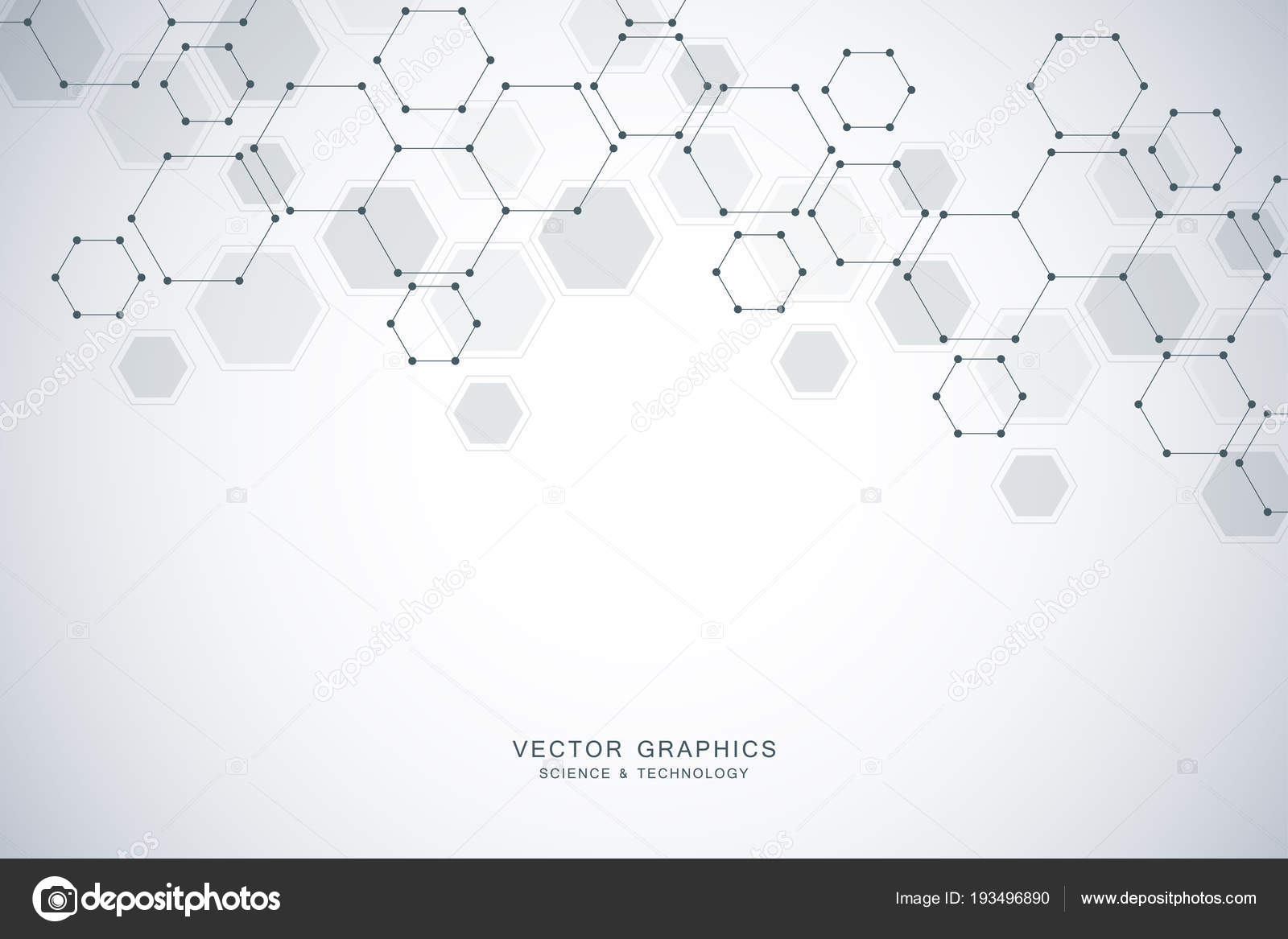 Abstract science background with hexagons and molecules. Stock Vector ...