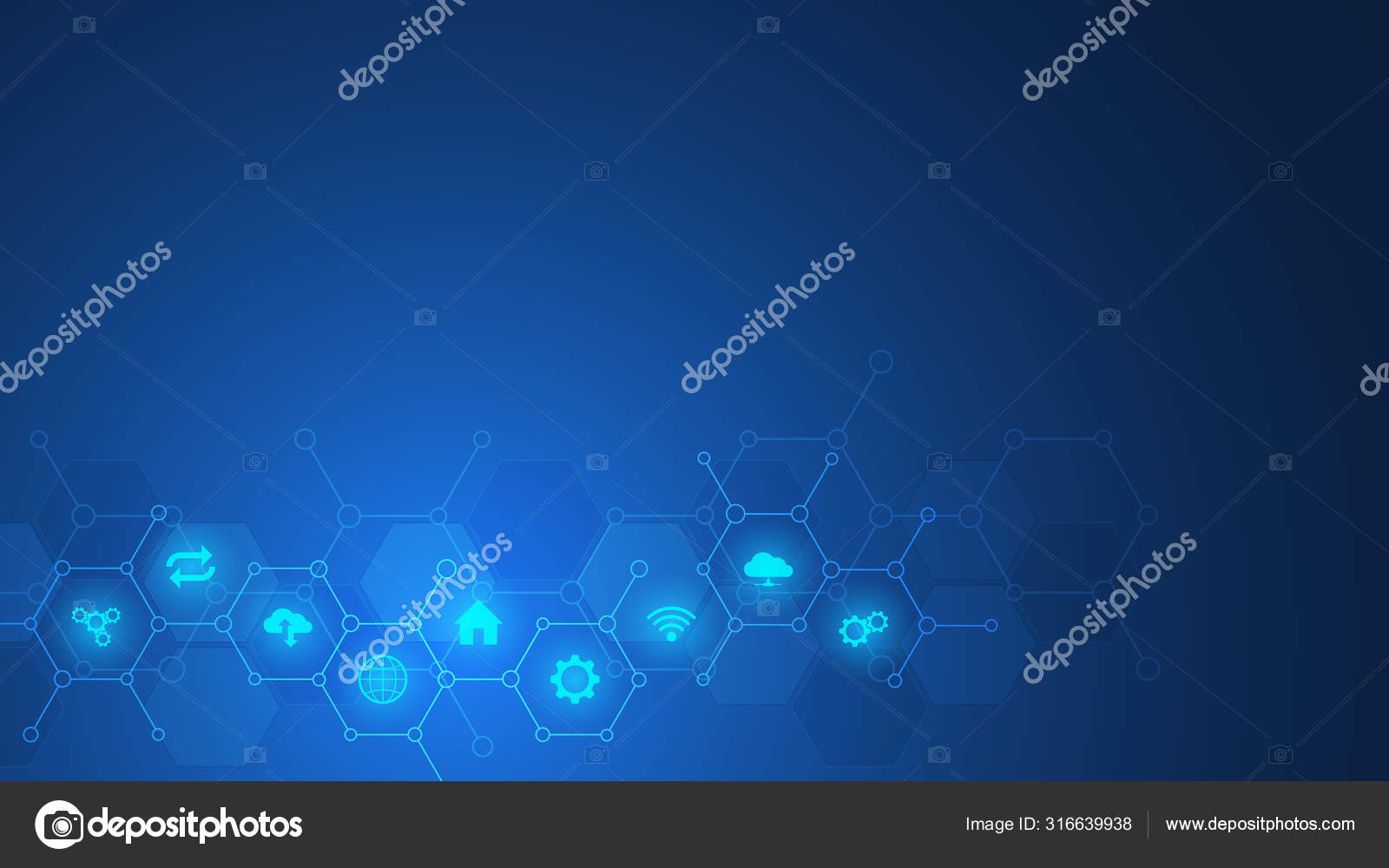 Technology background with flat icons and symbols. Concept and idea for ...