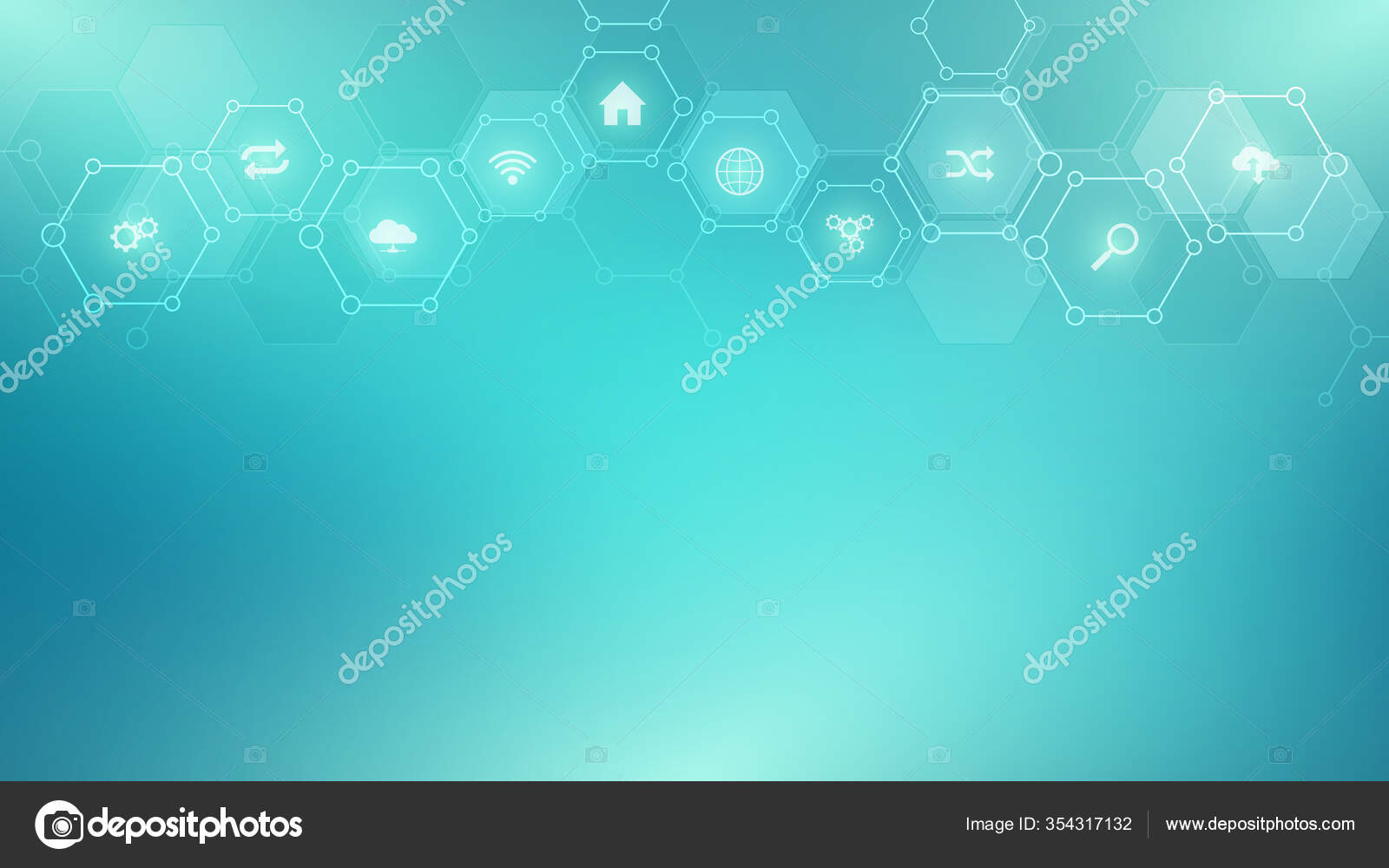 Technology background with flat icons and symbols. Concept and idea for ...
