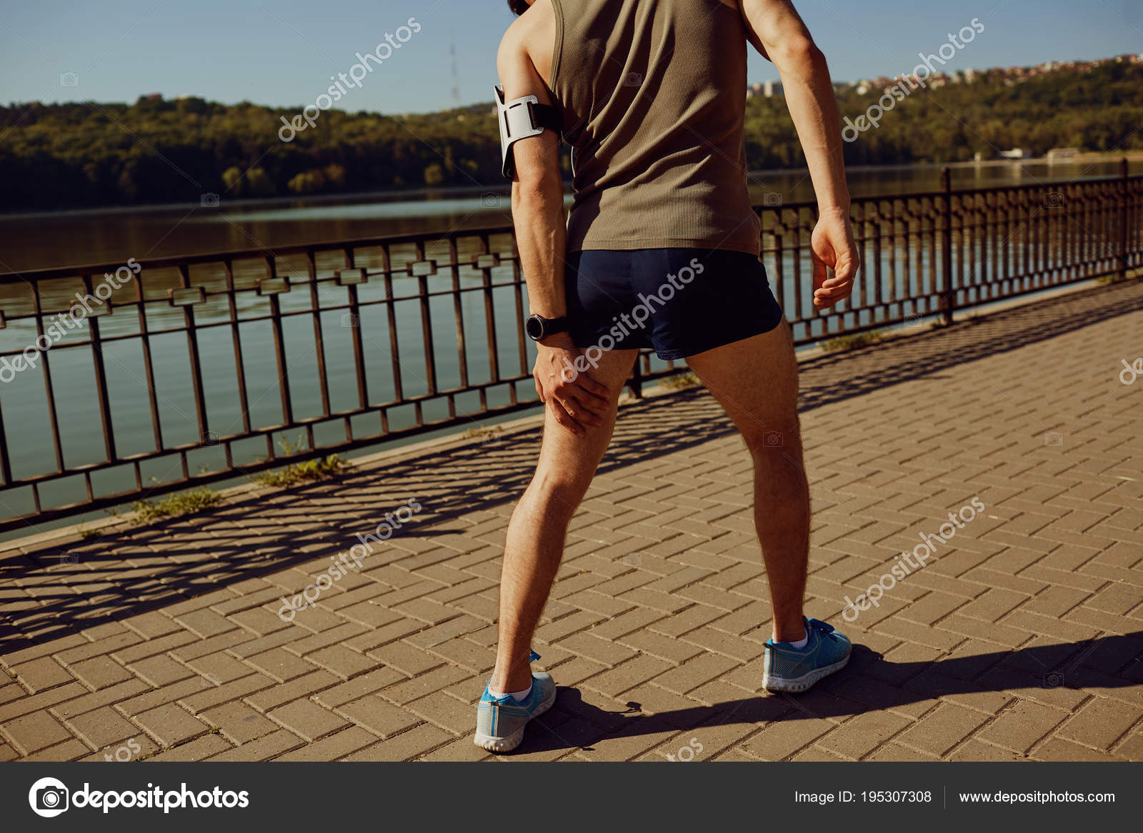 Injury, stretching, bruise on a run in a runner — Stock Photo © lacheev ...