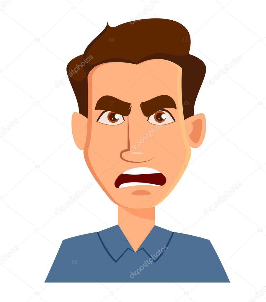 La expresión de la cara de un hombre - la ira. Emociones masculinas ...