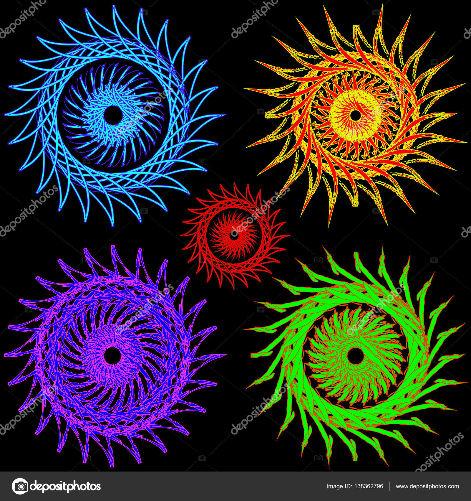 Set of flowers of different colors. Stock Vector Image by ©Grachyhamr ...