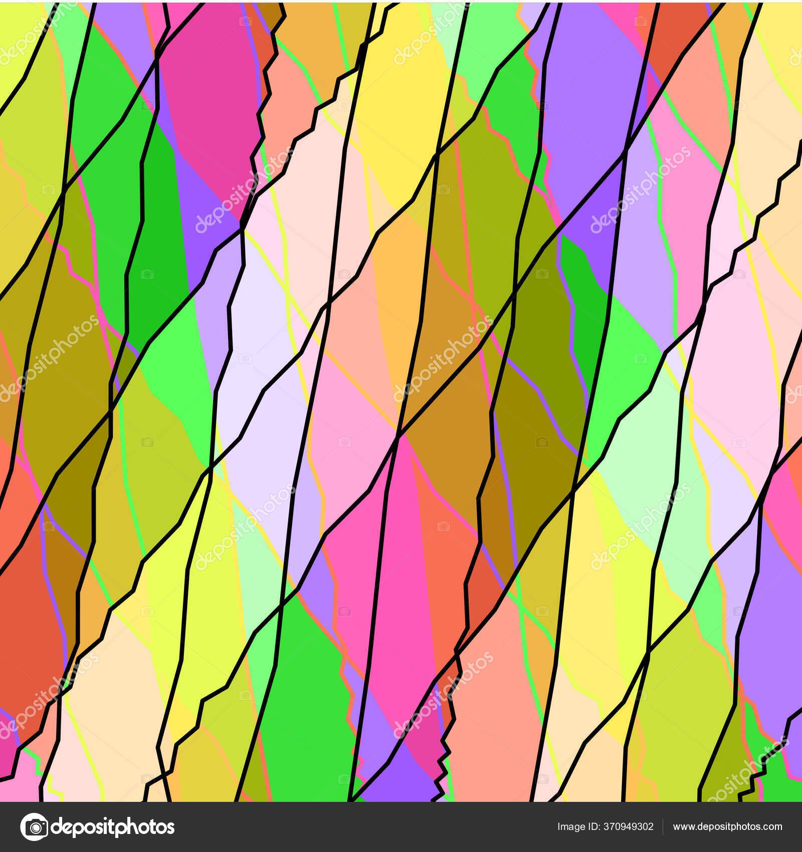 Mirrored Square Shards Curved Green Intersecting Ribbons Gentle Lines ...