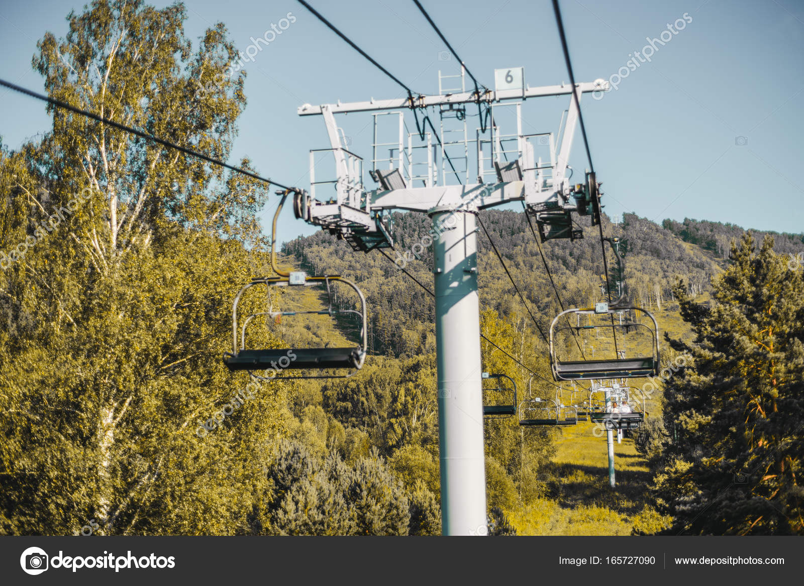 Ropeway in summer mountains of Altay Stock Photo by ©skynextphoto 165727090