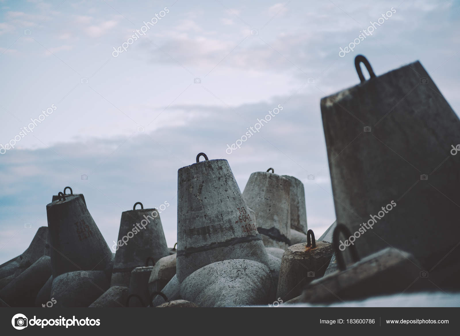 Concrete tetrapod breakwater stones — Stock Photo © skynextphoto #183600786