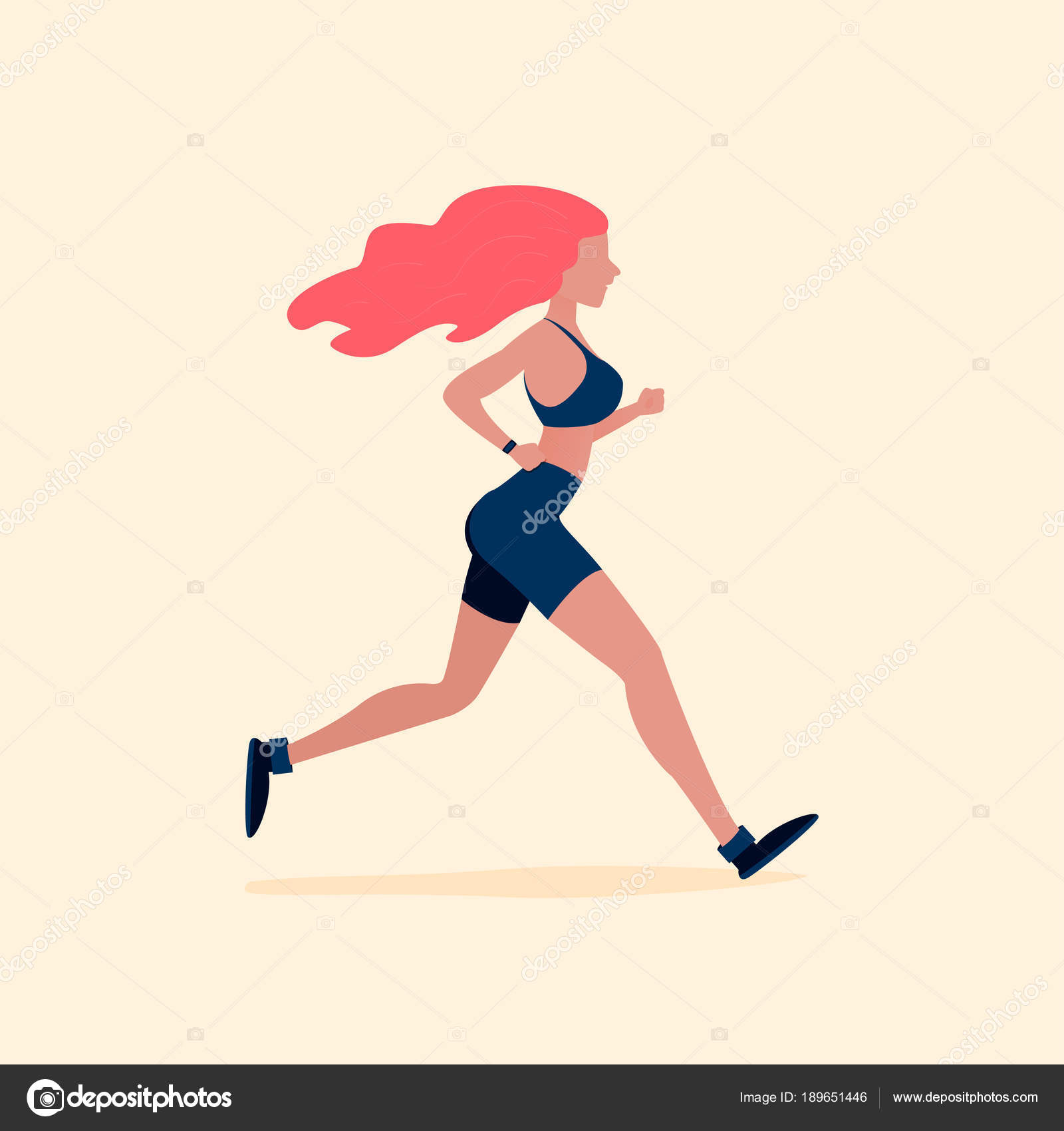 Running Woman Vector Illustration Flat Style — Stock Vector © vpif ...