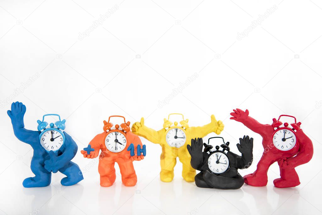 Verano Horario de verano (DST). Relojes divertidos con elementos Play ...