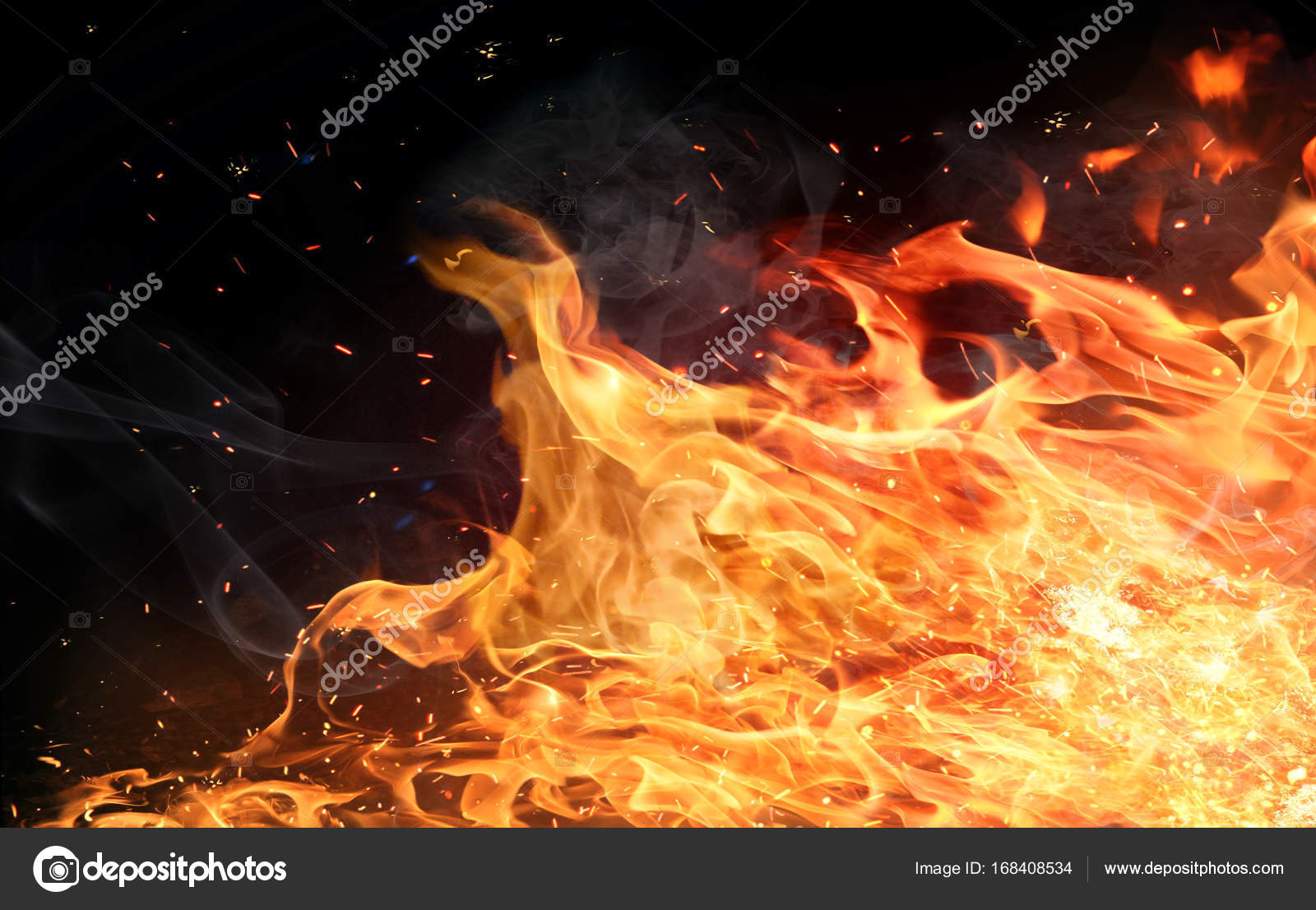 Firestorm texture. Bokeh lights on black background, shot of fly Stock ...