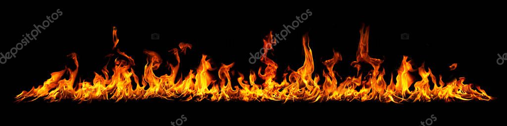 Panorama de fuego sobre fondo negro. 2024