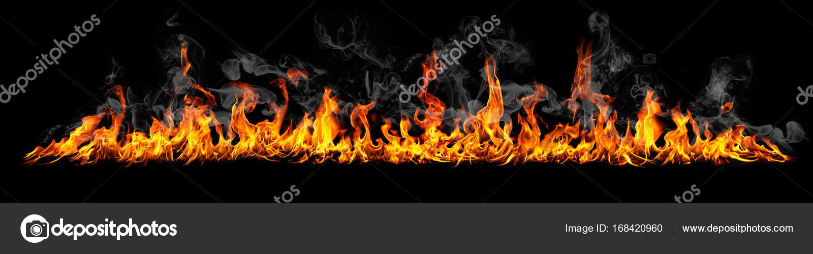Fire panorama on a black background. Stock Photo by ©vero_ro39 168420960