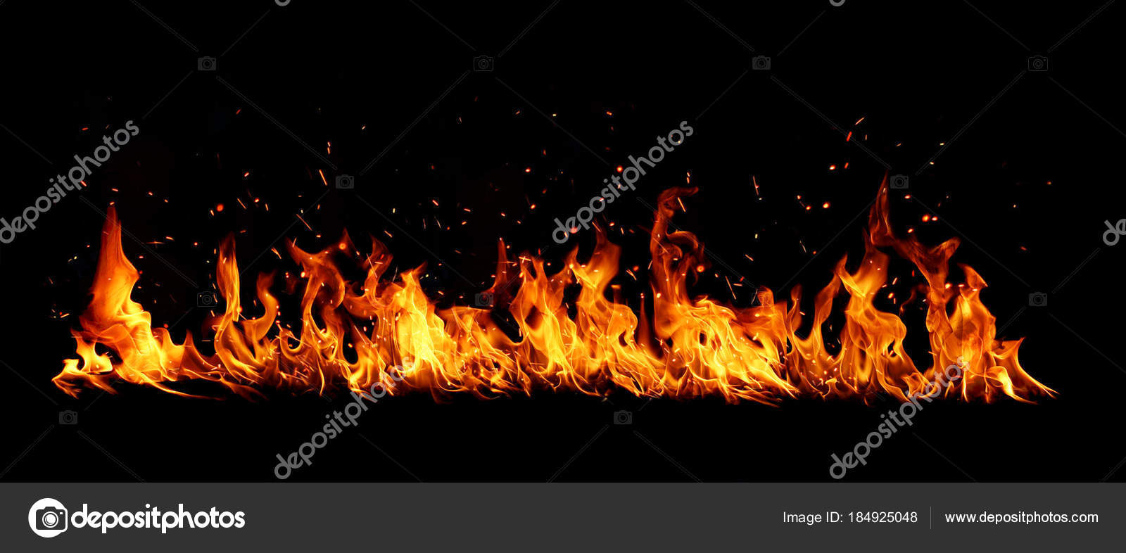 Blazing Flames Black Background Stock Photo by ©vero_ro39 184925048