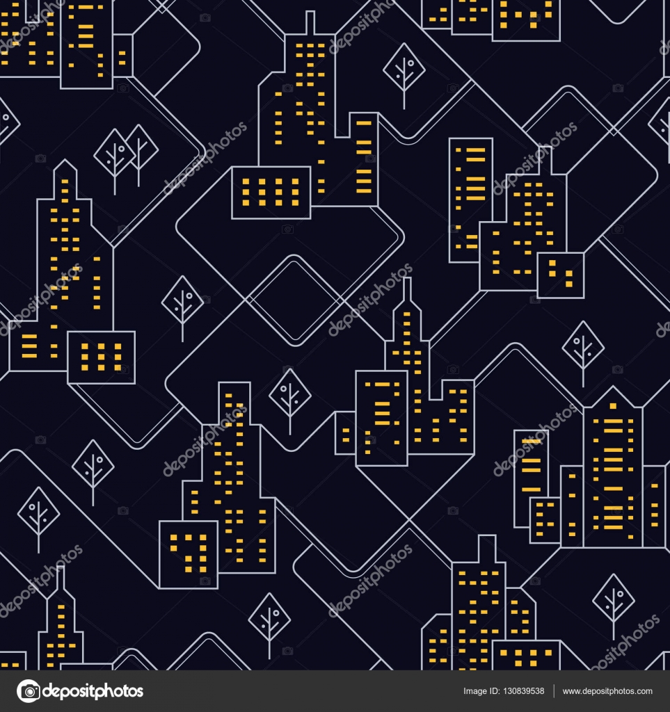 Night City. Isometric Pattern. Stock Vector Image by ©maludk #130839538