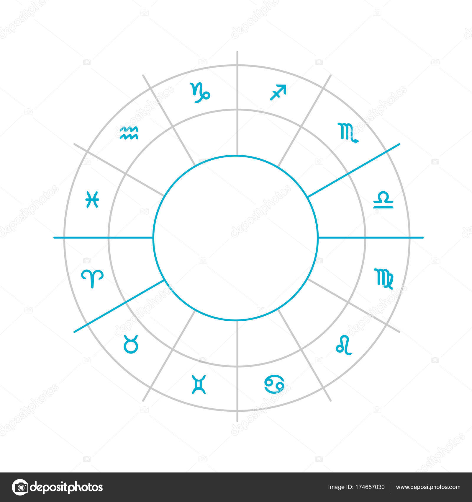 Zodiac circle with astrology signs. Vector design element isolated on ...