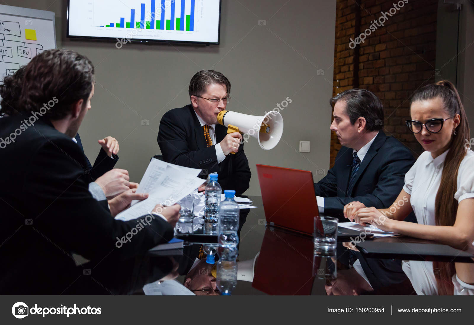 Angry boss shouting at people — Stock Photo © a_medvedkov #150200954