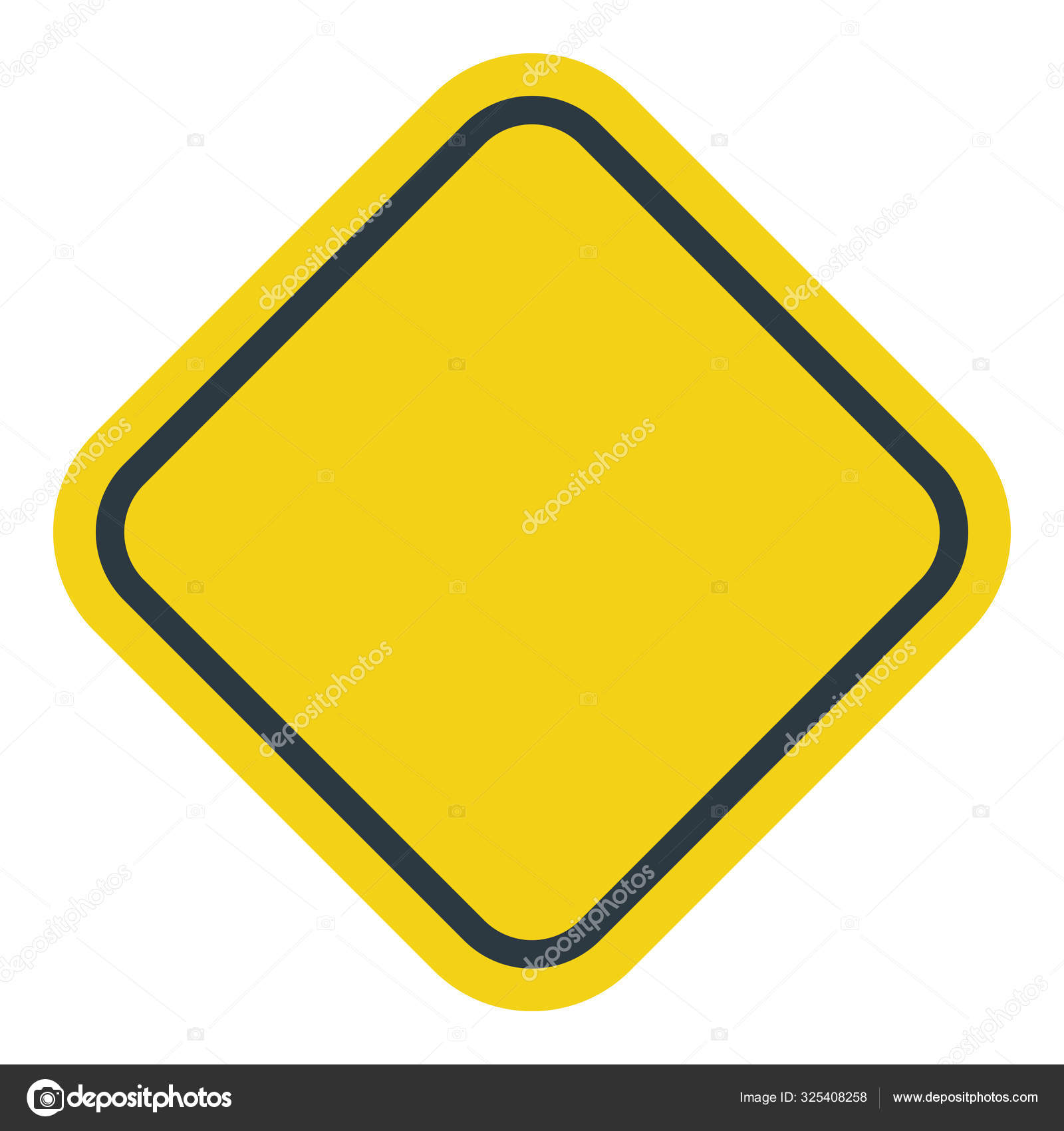 Blank Square Warning Sign. Vector Illustration — Stock Vector ...
