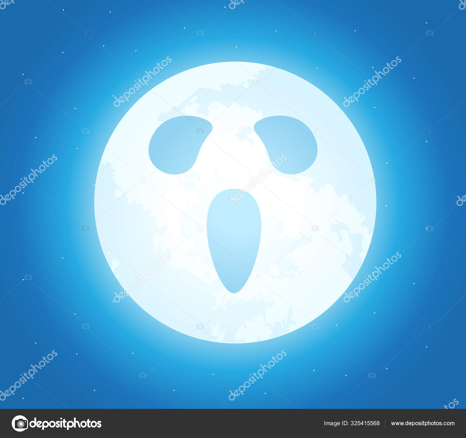 The Halloween Moon with spooky face Stock Vector Image by ©wisnukrist ...