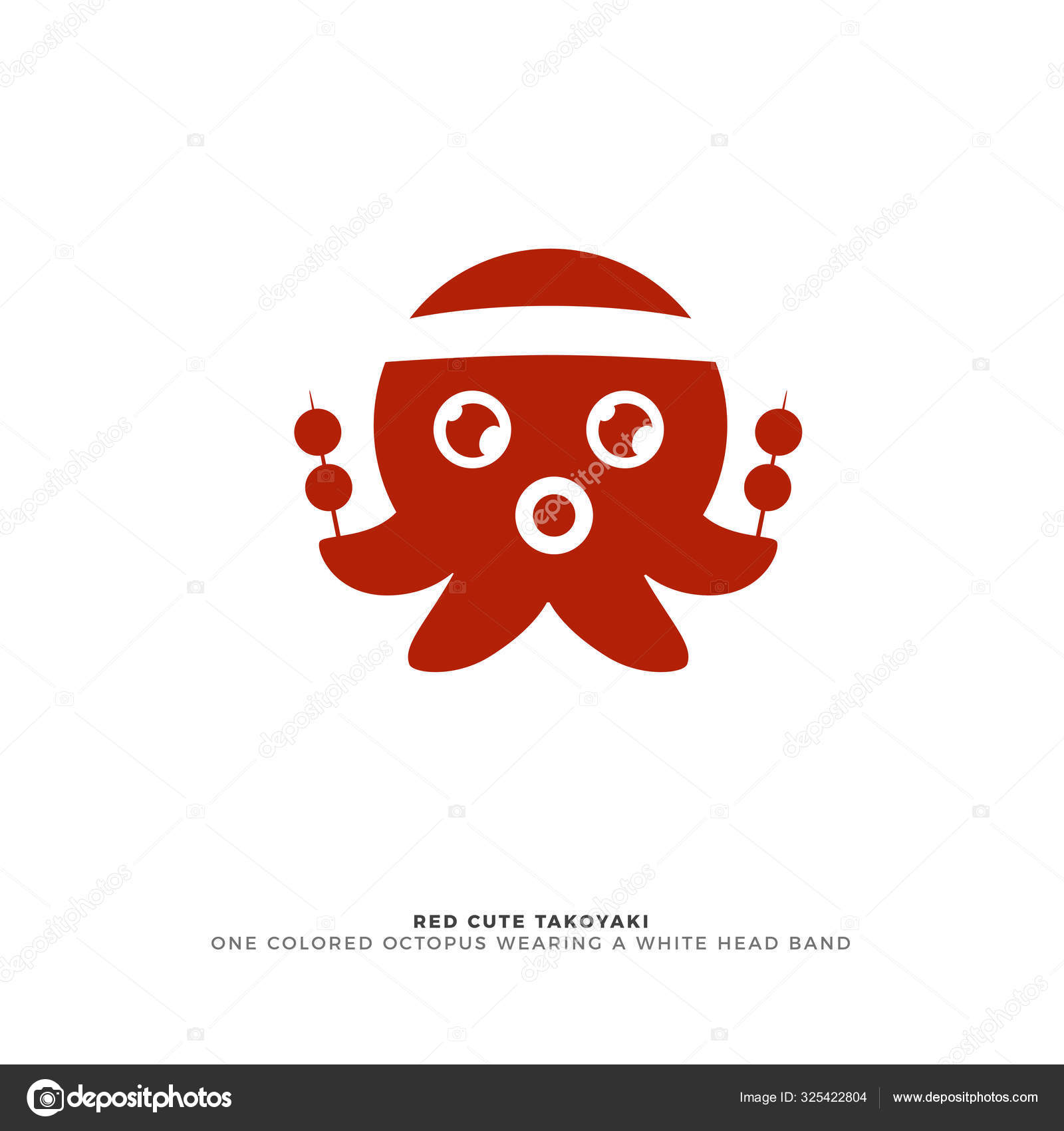 Cute red octopus. Isolated Vector Illustration Stock Vector by ...