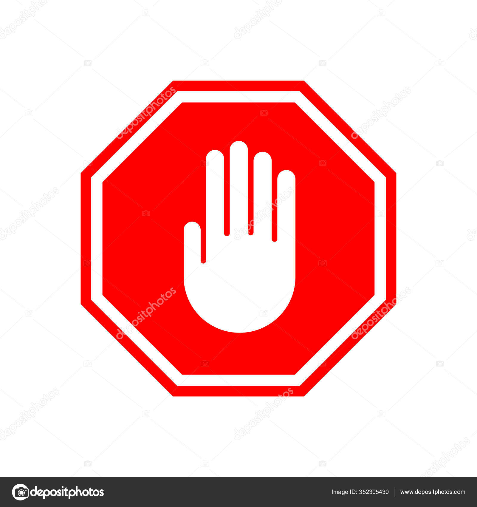 Stop Warning Sign Hand Symbol Isolated Vector Illustration Stock Vector ...