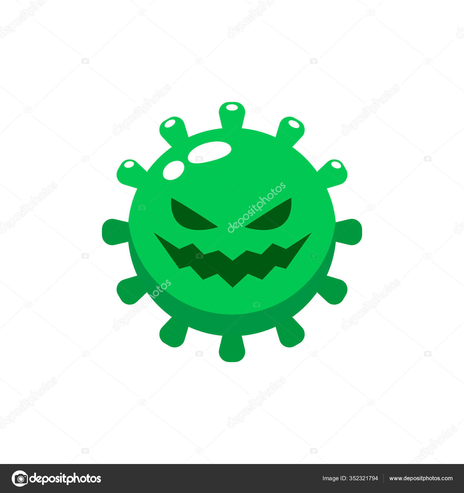 Green Evil Virus Isolated Vector Illustration Stock Vector Image by ...