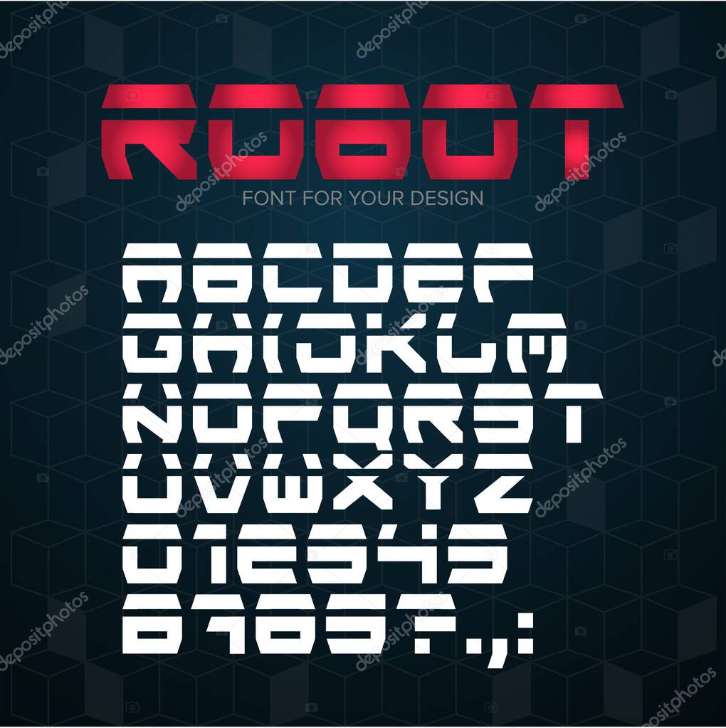 Robot Technology fuente. Geométrico, deportivo, futurista, futuro ...