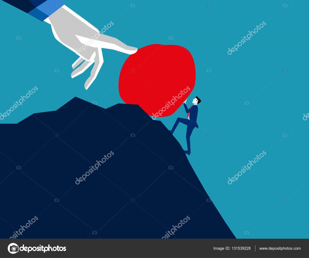 A difficult task. Concept business illustration. Vector flat Stock ...