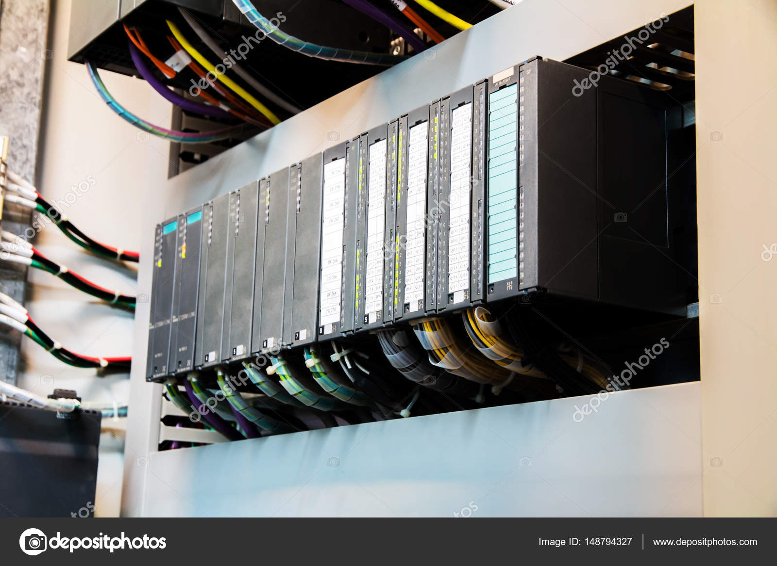 PLC programable logic controler,This picture show hard wiring co ...