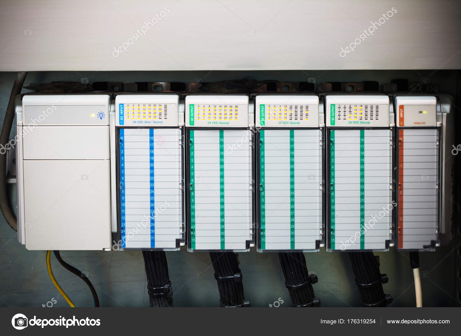 Programmable logic controller (PLC) in industry — Stock Photo ... Programmable logic controller (PLC) in industry — Stock Photo ...