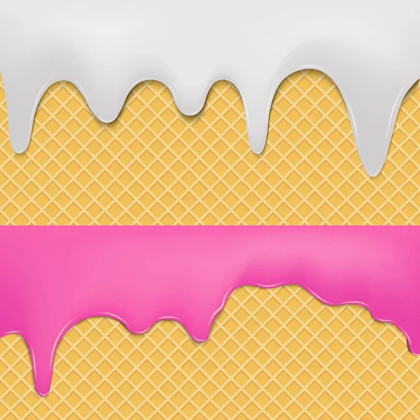 Realistic Drip Ice Cream Melt Drops With Sprinkles Stock Vector Image