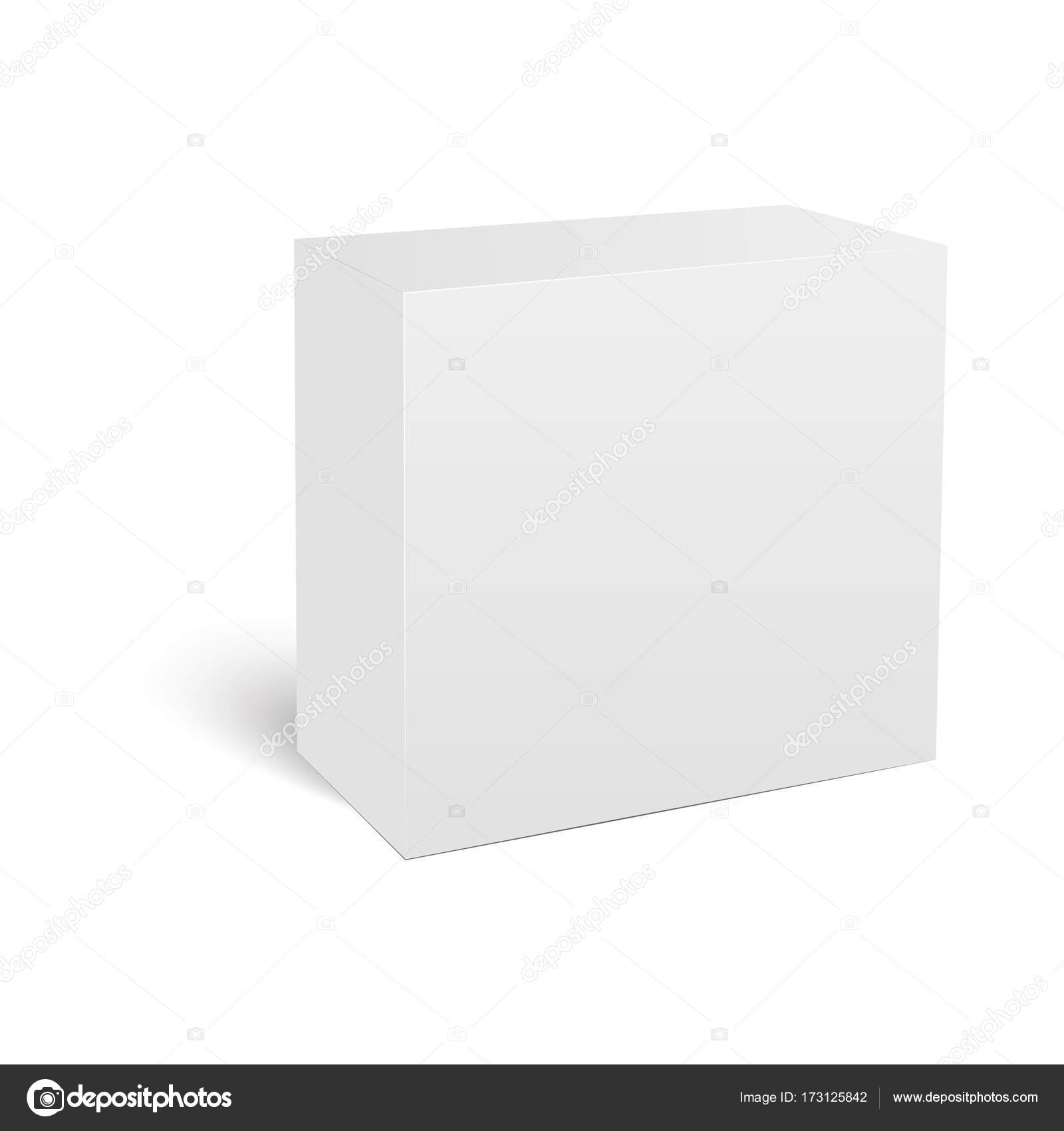 Blank Vertical Paper Box Template Standing On White Background Vector Illustration Stock Vector