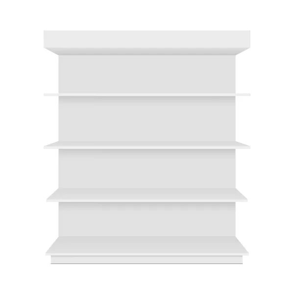 Blank empty 3D showcase display with retail shelves. Mock up template ...