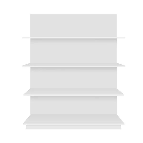 Blank empty 3D showcase display with retail shelves. Mock up template ...