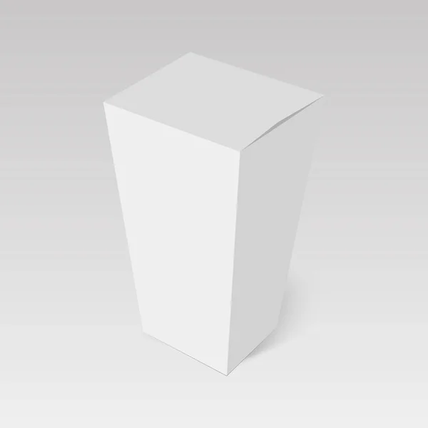 Blank vertical paper box template standing on white background. Vector ...