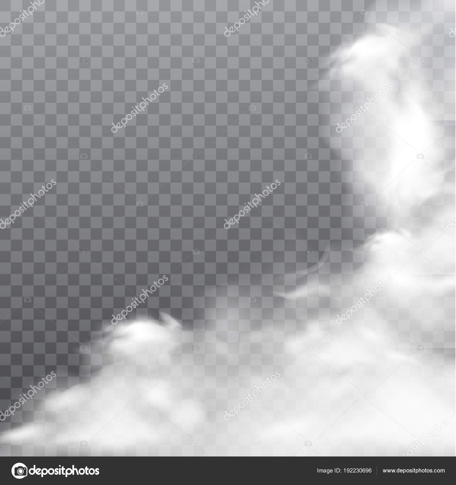 Realistic fog or smoke on transparent background. Vector. Stock Vector ...