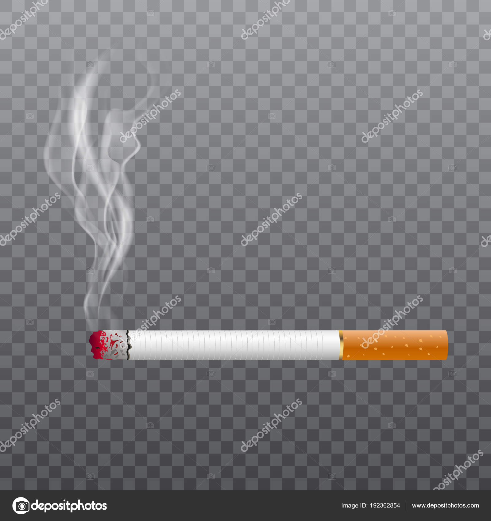 Fumo de cigarro realista em fundo transparente. Vetor . Stock Vector by ...