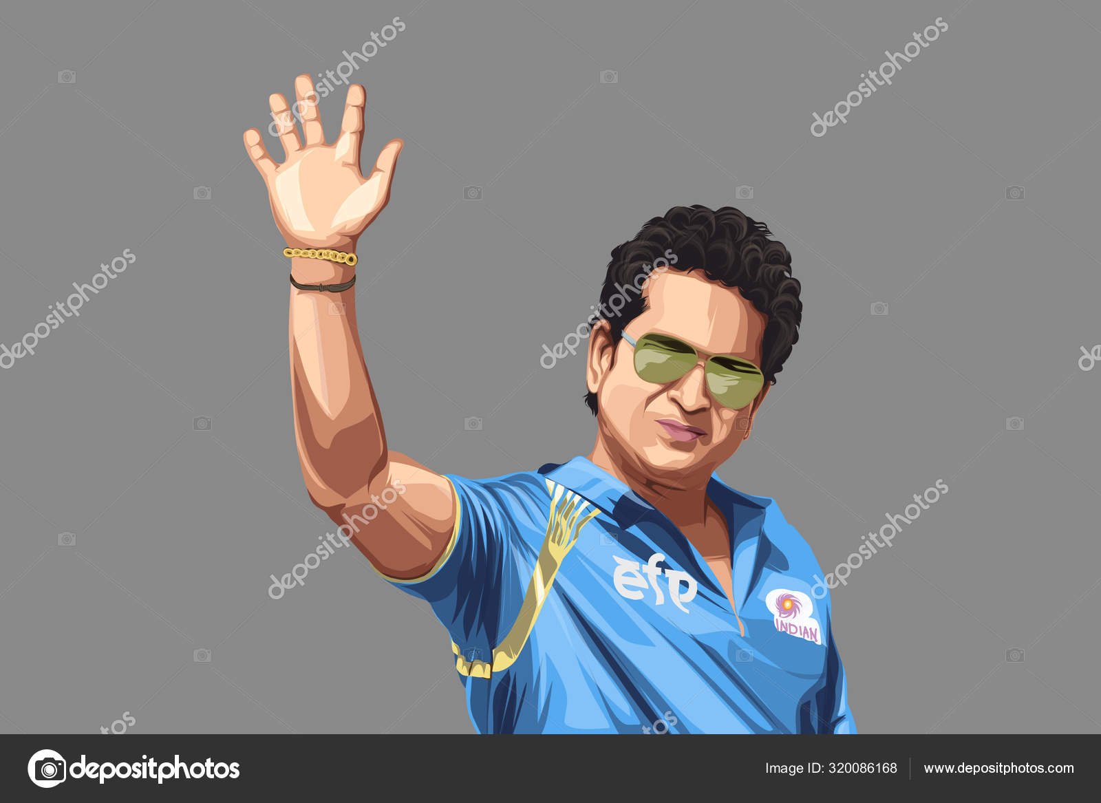 Vector Cartoon Illustration Indian Former Cricketer Captain Sachin ...