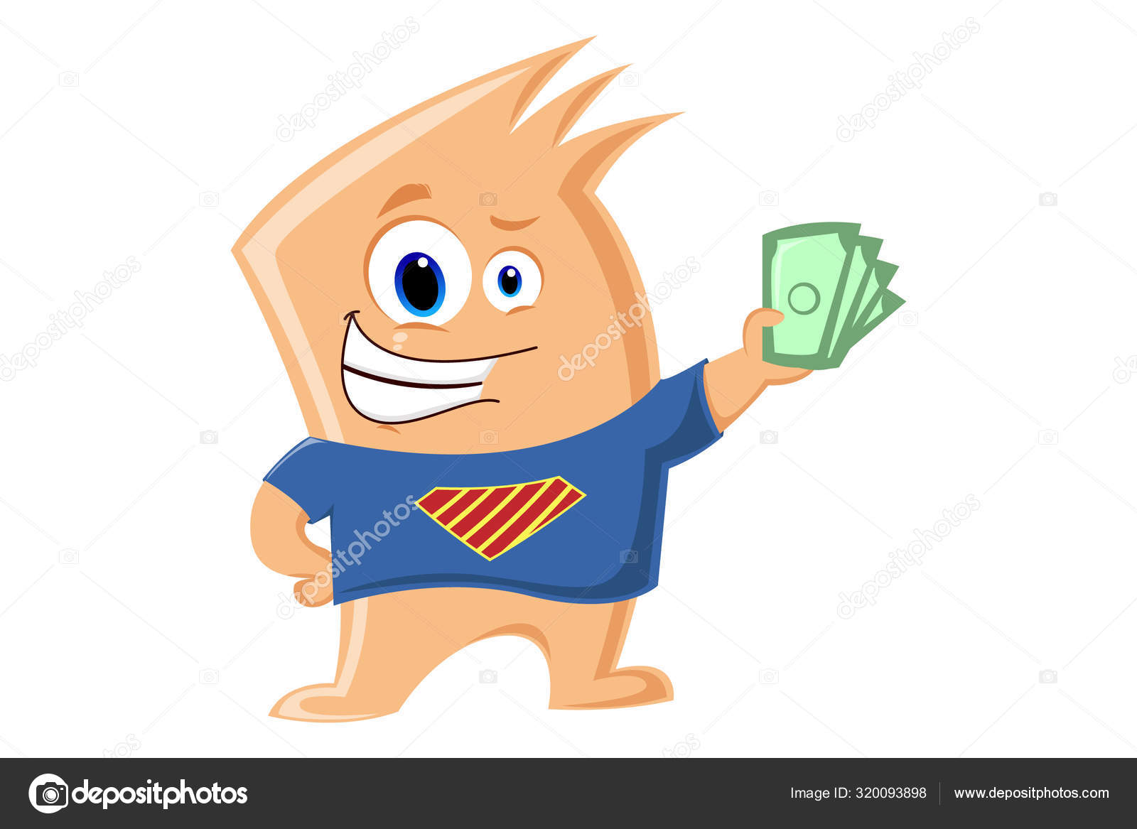 Vector Cartoon Illustration Sharpie Monster Holding Magnifies Glass ...