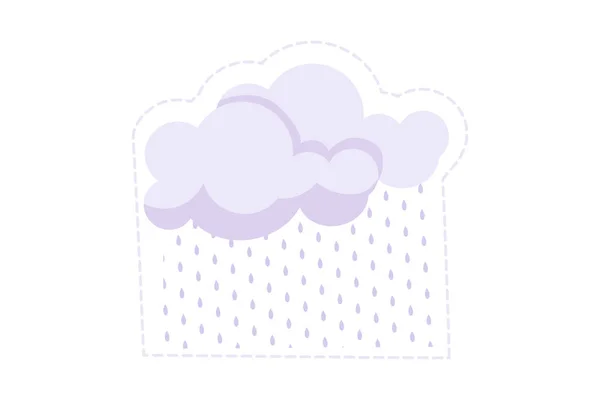 Cloud rain color sketch engraving vector illustration. T-shirt apparel ...