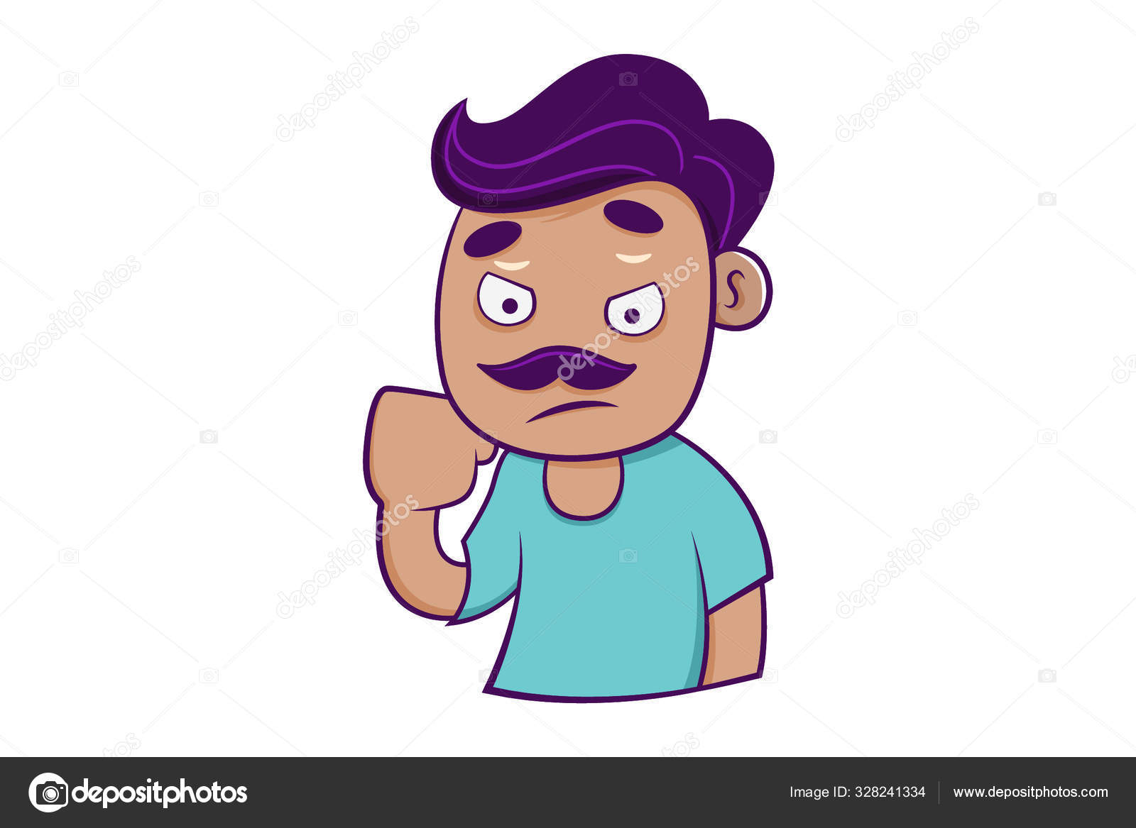 Vector Cartoon Illustration Man Face Expression Isolated White Background Stock Vector by ...