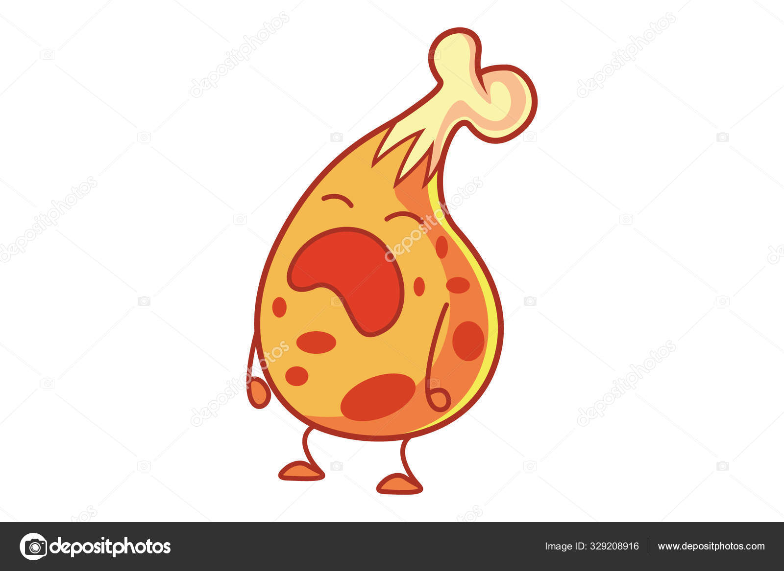 Lindo Personaje Pollo Triste Ilustración Vectorial Aislado Sobre Fondo ...