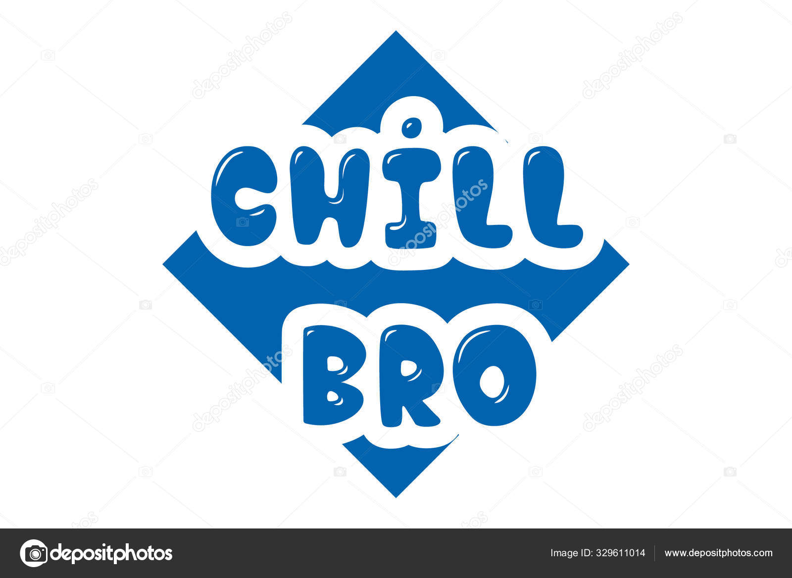 Vector Cartoon Illustration Text Sticker Lettering Text Chill Bro ...