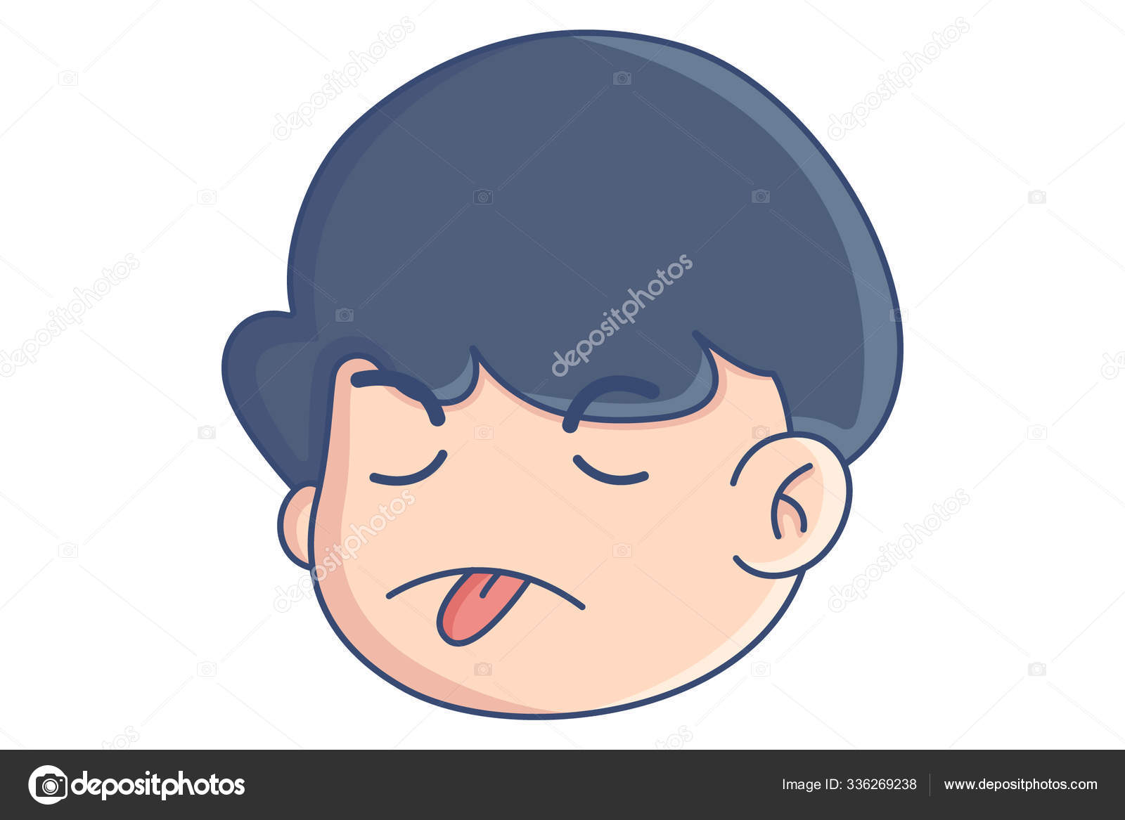 Vector Cartoon Illustration Naughty Boy Isolated White Background Stock ...