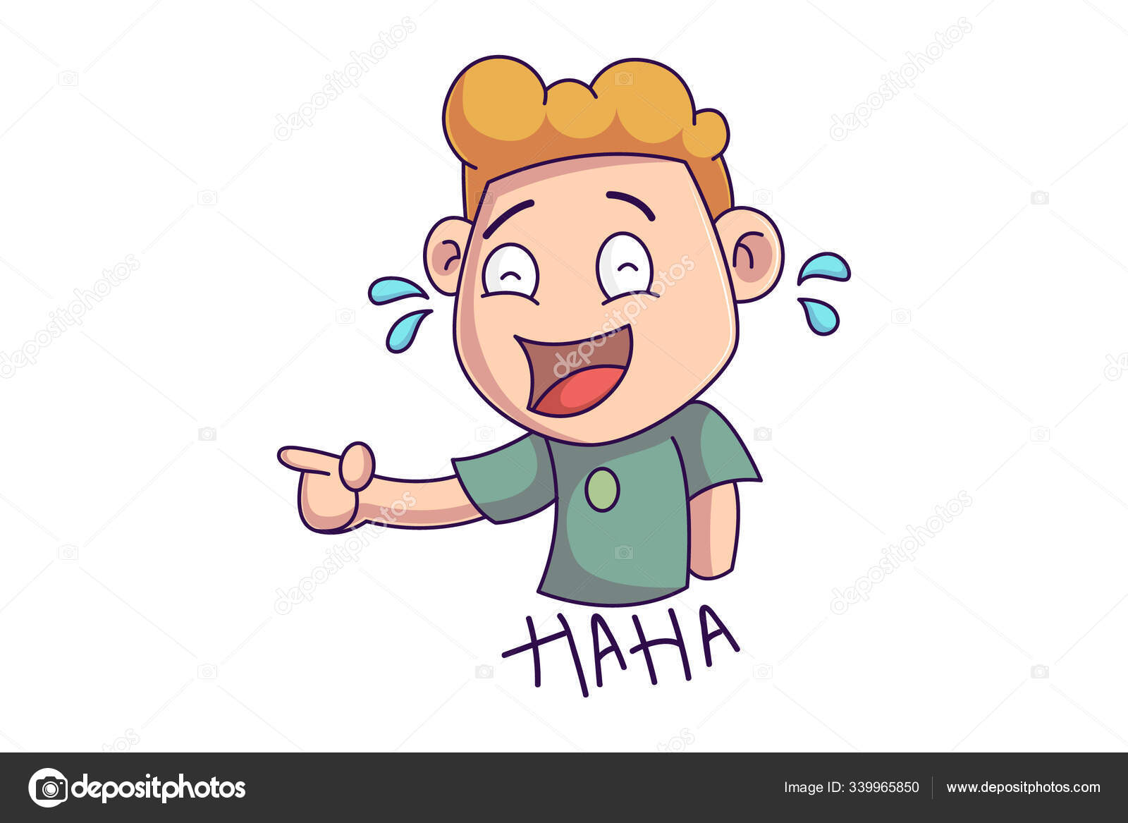 Dibujos Animados Vectoriales Ilustración Del Niño Riendo Texto Letras ...