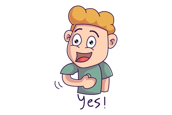 Vectores de stock de Hombre de dibujos animados diciendo sí ...