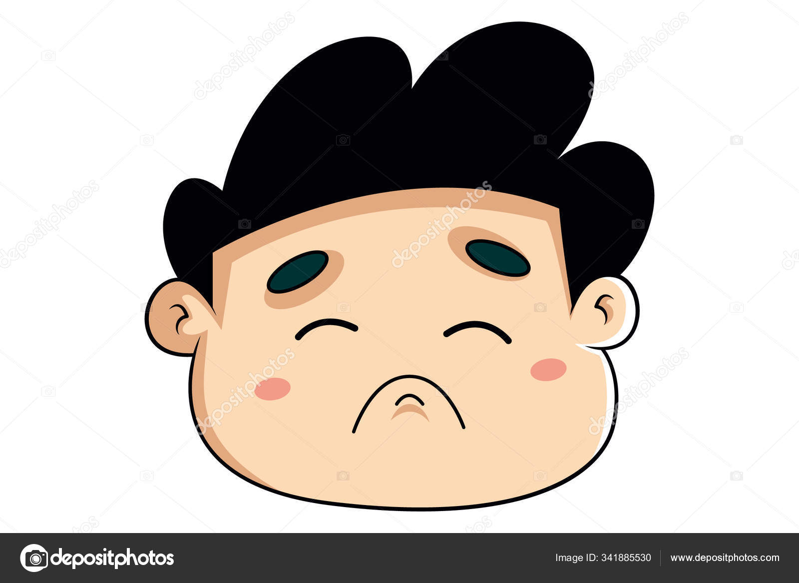 Vector Cartoon Illustration Irritating Boy Face Isolated White ...