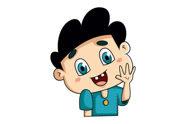 Vector Cartoon Illustration Naughty Boy Isolated White Background Stock ...