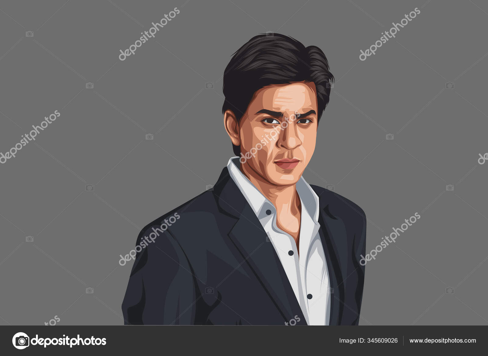 Vector Cartoon Illustration Actor Shahrukh Khan Isolated Colored ...
